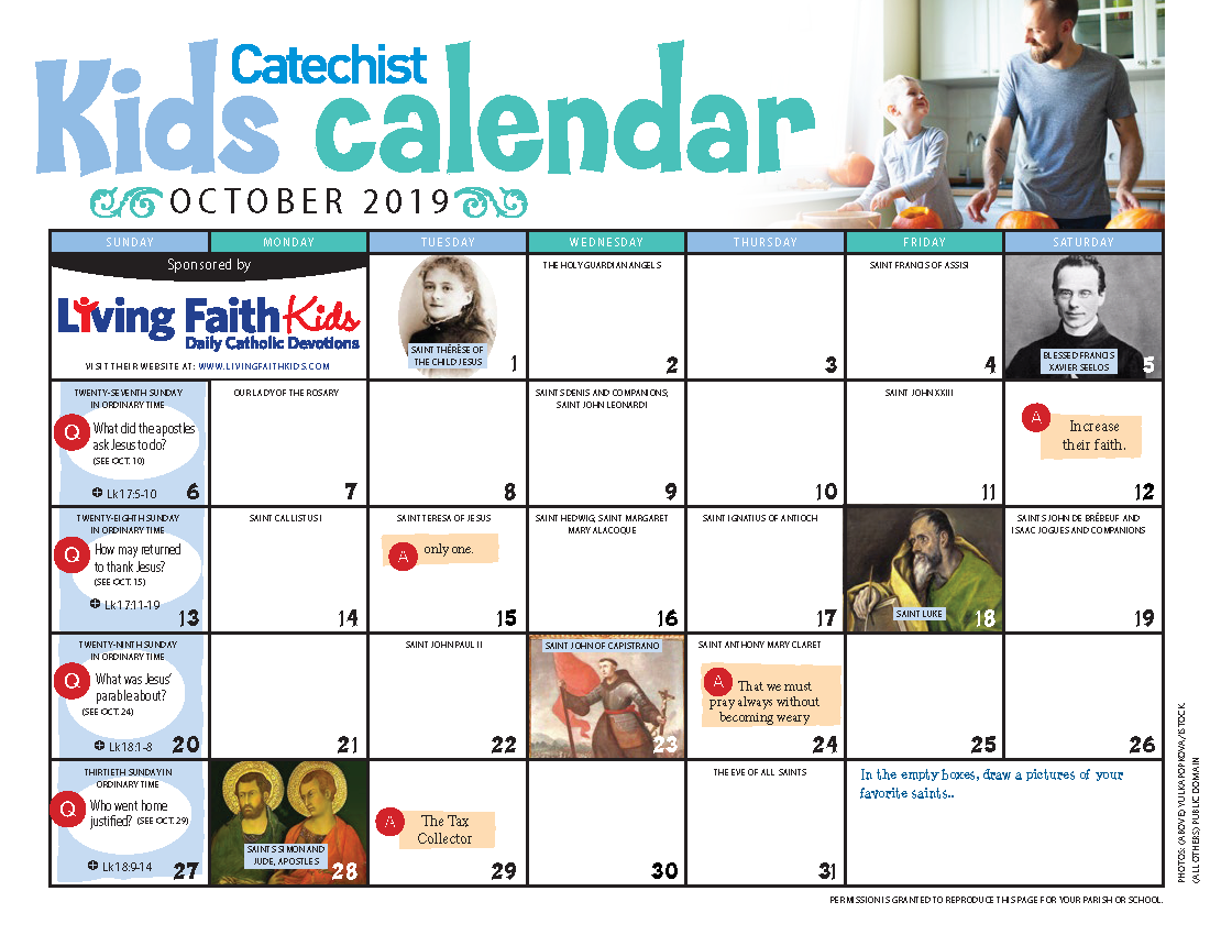 Catechist Kids Calendar Download Page - CATECHIST Magazine
