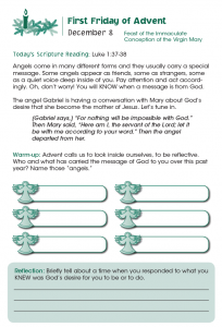 Advent Activity for Dec. 8, Immaculate Conception of the Virgin Mary ...