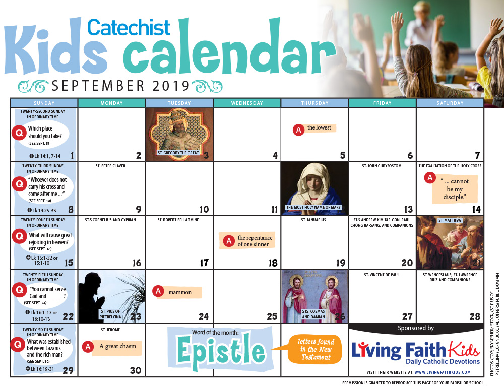 Catechist Kids Calendar Download Page - CATECHIST Magazine