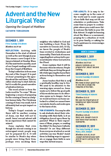 The Sunday Gospels for Nov. and Dec. 2019 - CATECHIST Magazine