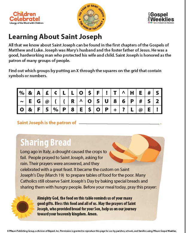 "Year of St. Joseph" — Free Activities for Children—now in Spanish, too ...
