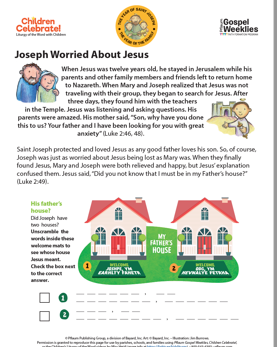 More "Year of St. Joseph" Activities for Children - CATECHIST Magazine