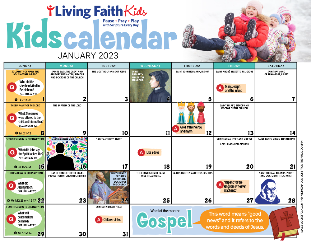Catechist Kids Calendar Download Page - CATECHIST Magazine
