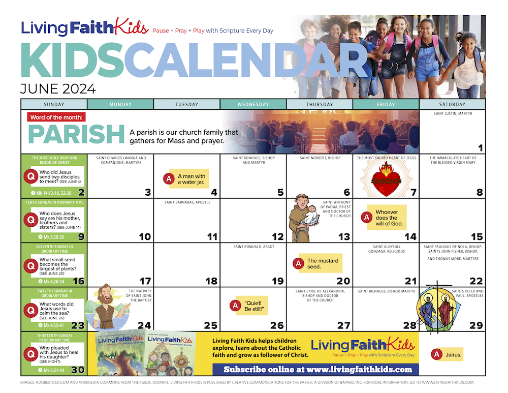 Catechist Kids Calendar Download Page - CATECHIST Magazine