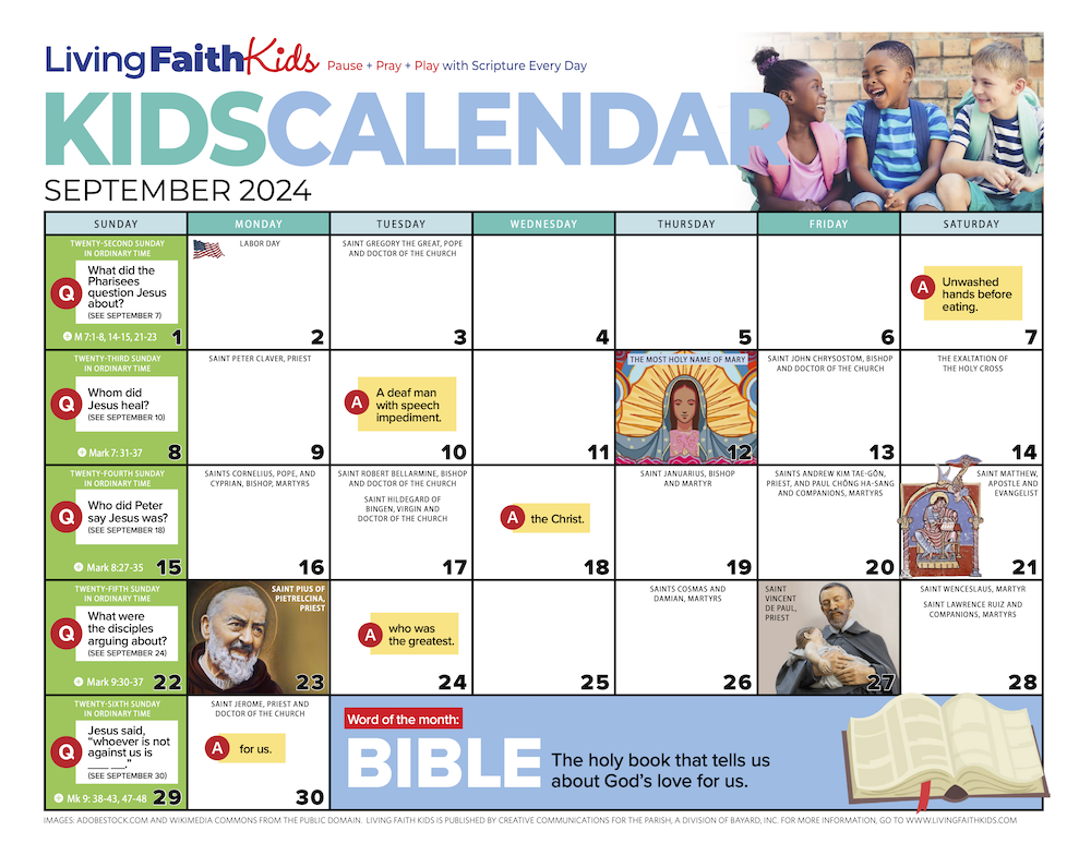 Catechist Kids Calendar Download Page - CATECHIST Magazine