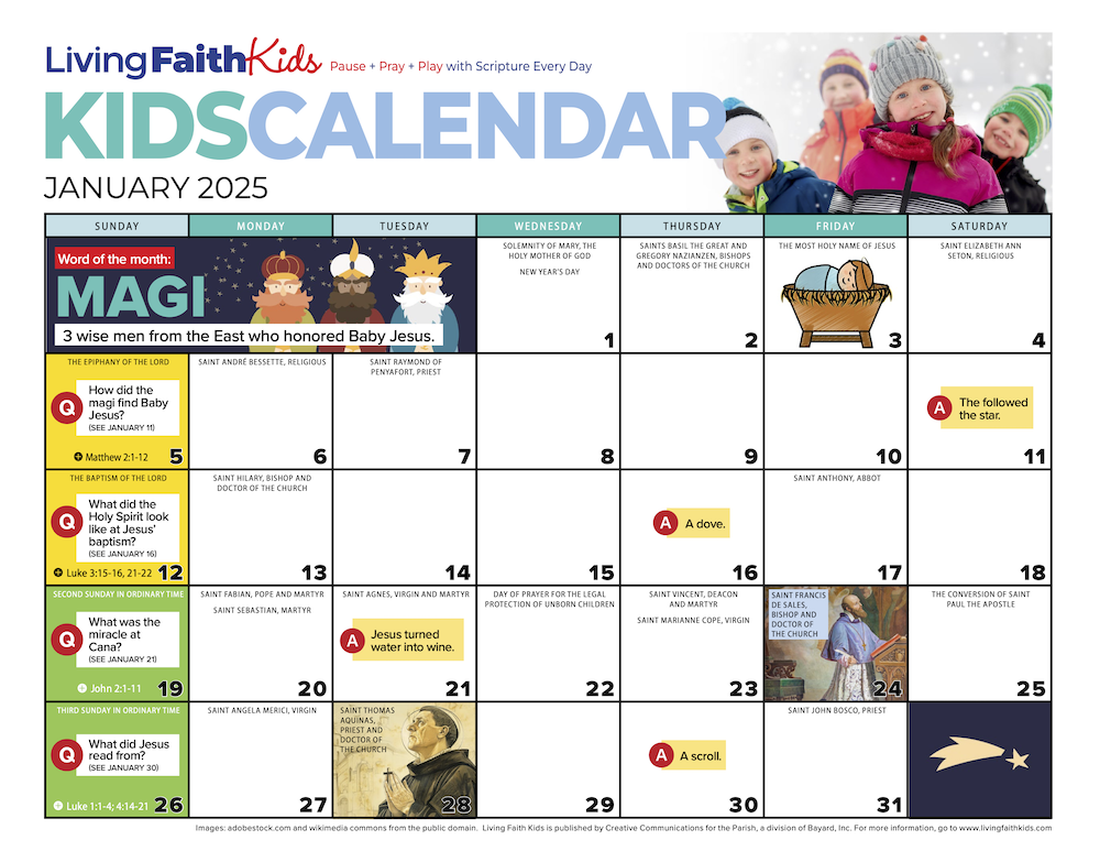 Catechist Kids Calendar Download Page - CATECHIST Magazine